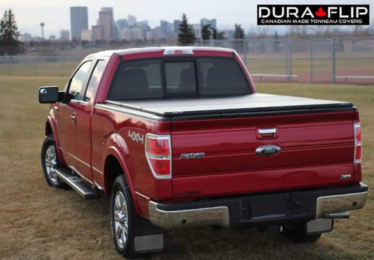 For F-150 Dura-Flip Black Hard Folding Tonneau Cover for 2015 to 2025 ...
