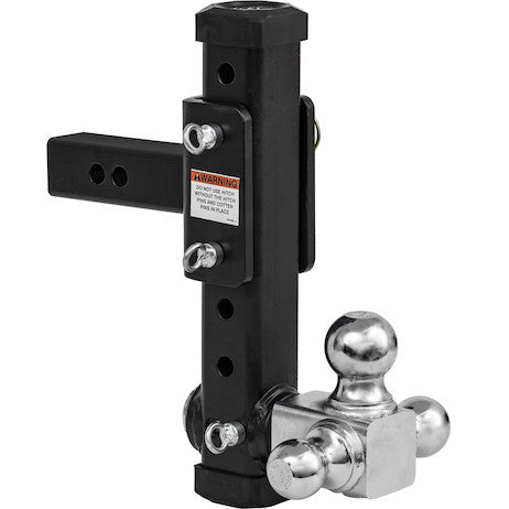 Adjustable Tri-Ball Hitch With Chrome Towing Balls For 2 Inch Hitch ...