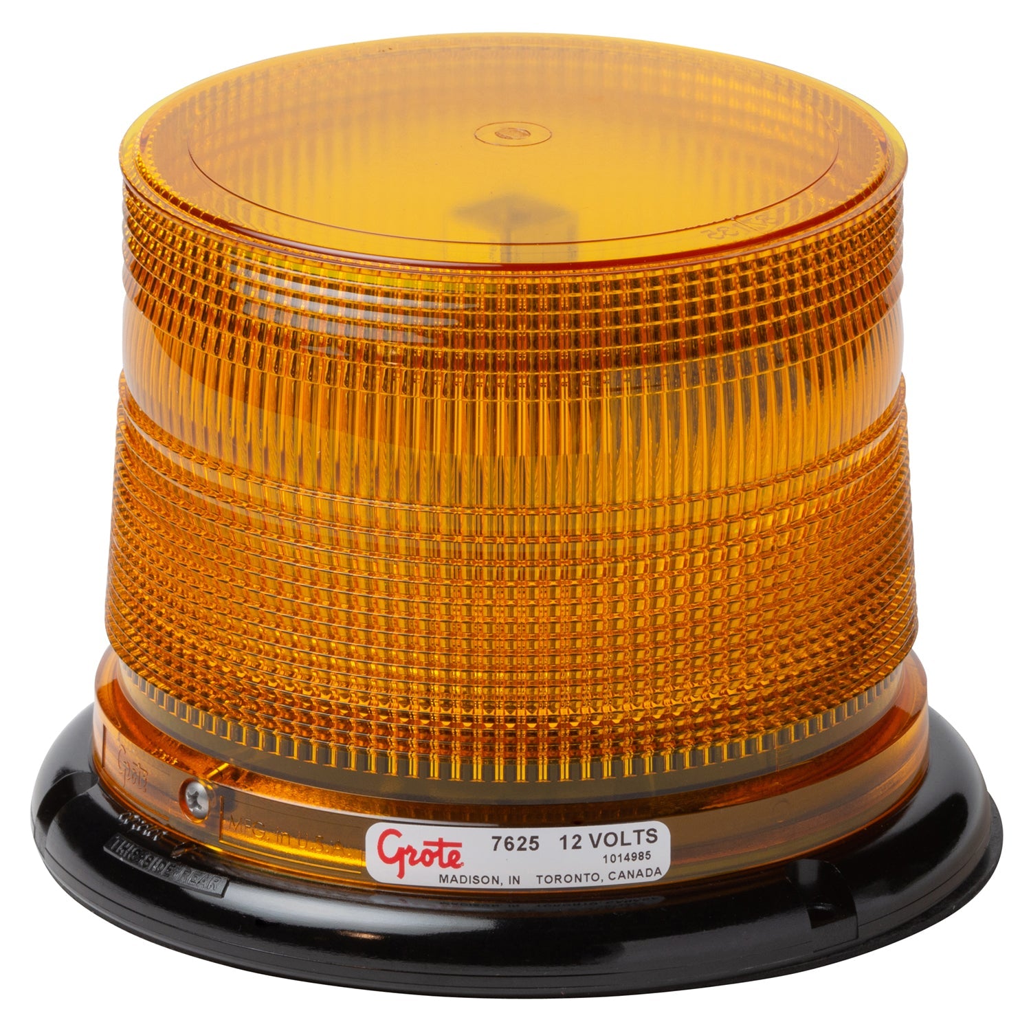 Emergency Lighting, Yellow, Low Dome, LED, Permanent Mount Beacon, 12 ...