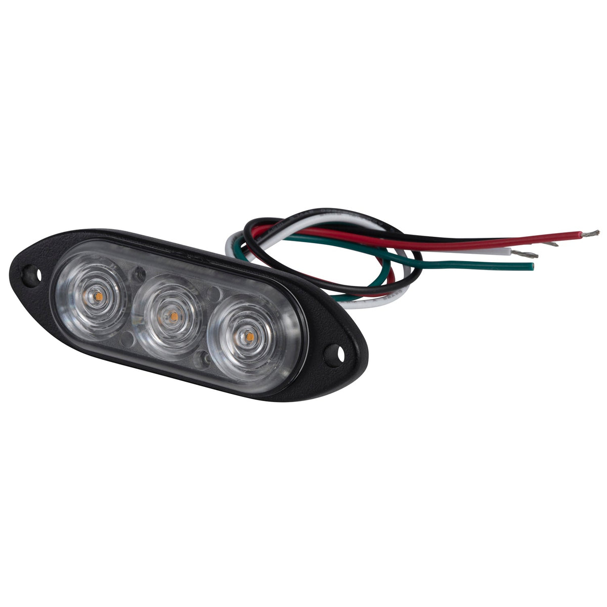 Emergency Lighting, Amber, LED 3 Diode S.A.E. Class I Surface Mount 12 ...